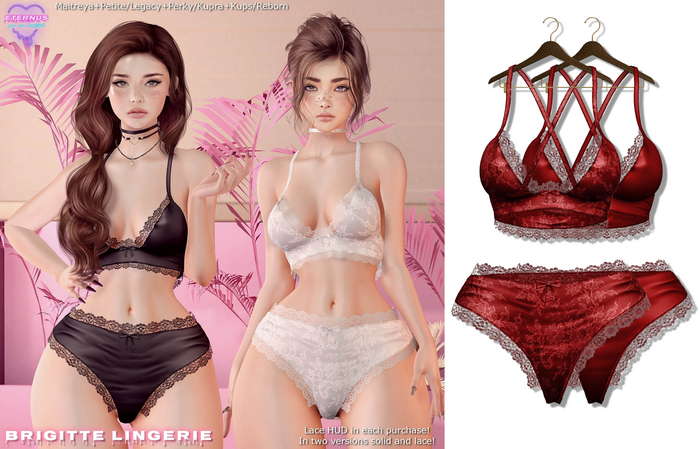 Second Life Marketplace [eternus] Brigitte Lingerie Red